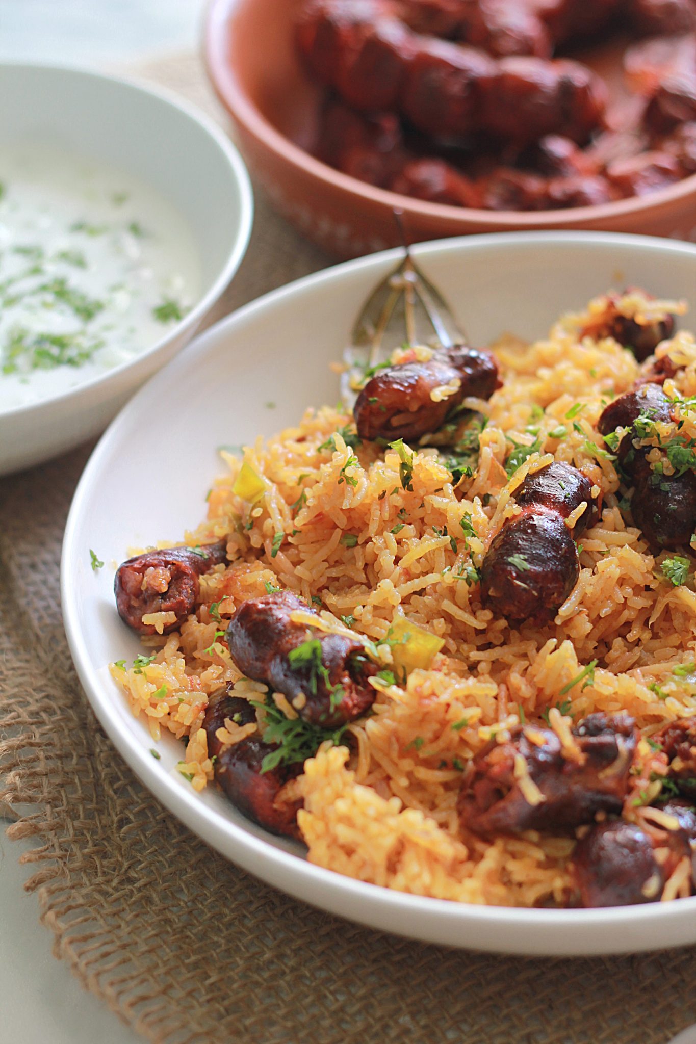 Goan Pork Sausage (Chorizo) Pulao + Video! - Ruchik Randhap