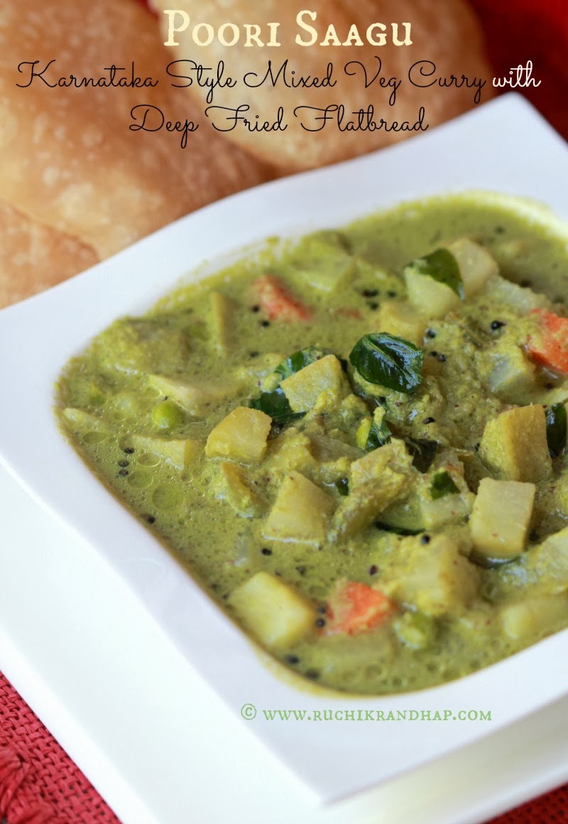 Poori Saagu ~ Karnataka Style Mixed Vegetable Curry with Wholewheat ...