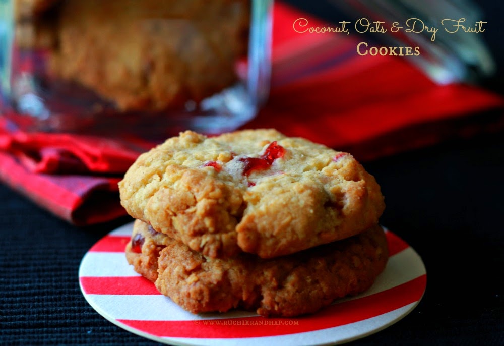 Coconut, Oats & Dry Fruit Cookies - Ruchik Randhap