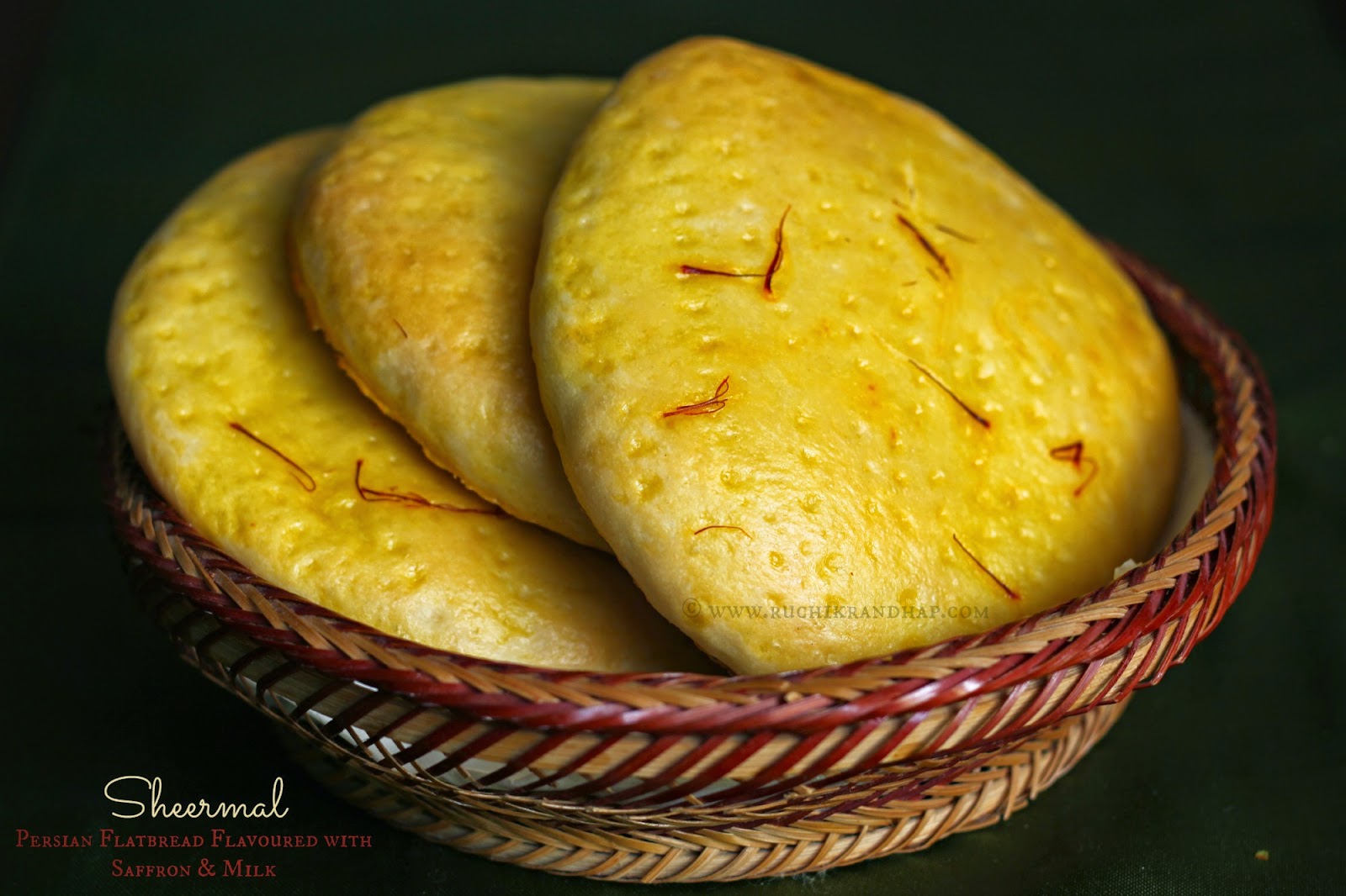 Sheermal / Shirmal ~ Persian Flatbread Flavoured with Saffron & Milk ...