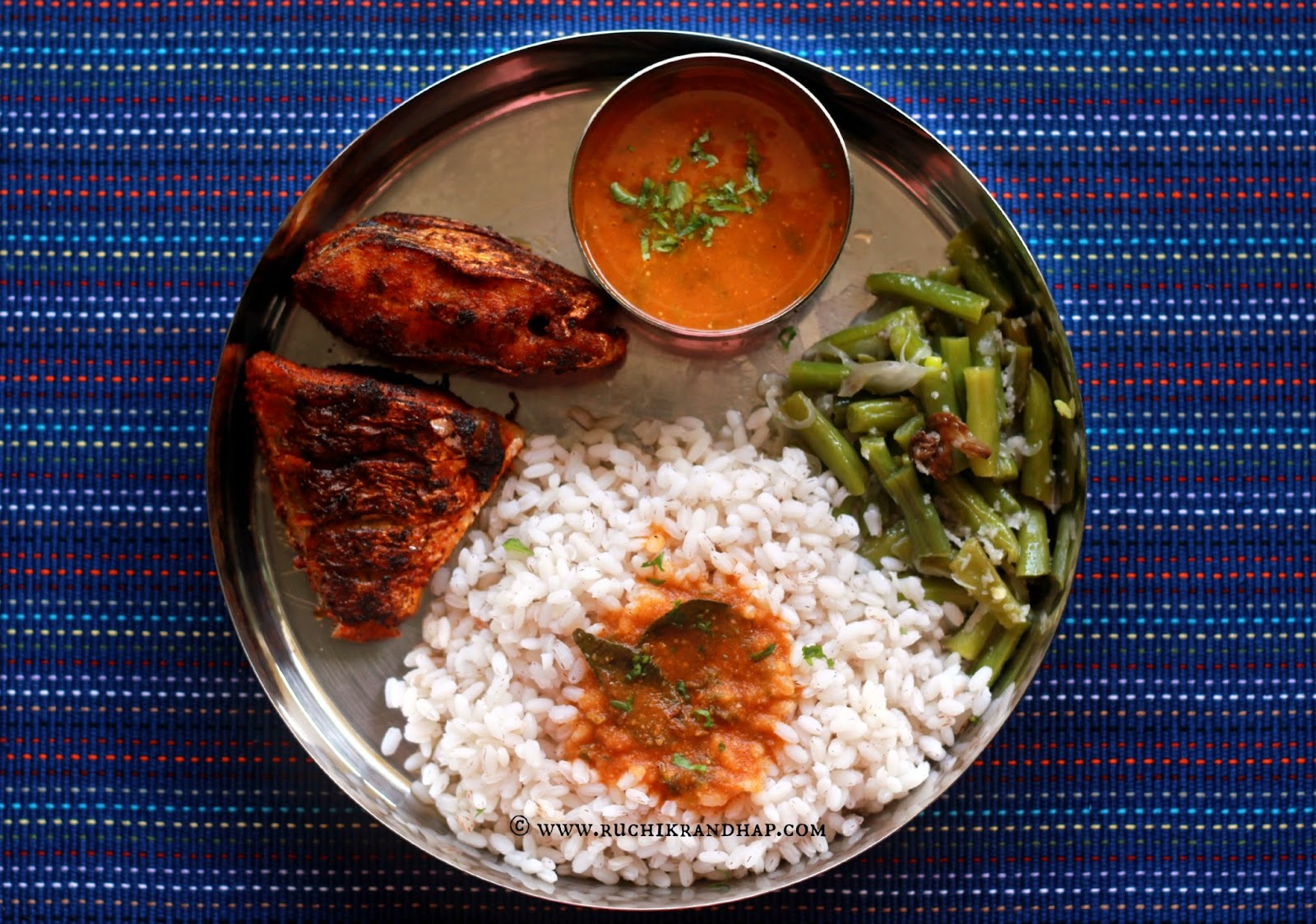 Mangalorean Plated Meal Series - Boshi# 16 - Simple Fish Fry, Tomato ...