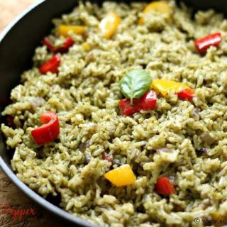 Pesto & Bell Pepper Rice - Ruchik Randhap
