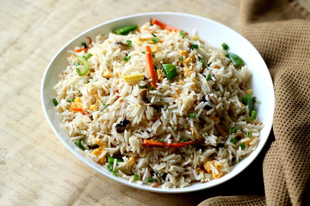 Mixed Vegetable Fried Rice (With or Without Egg) - Ruchik Randhap