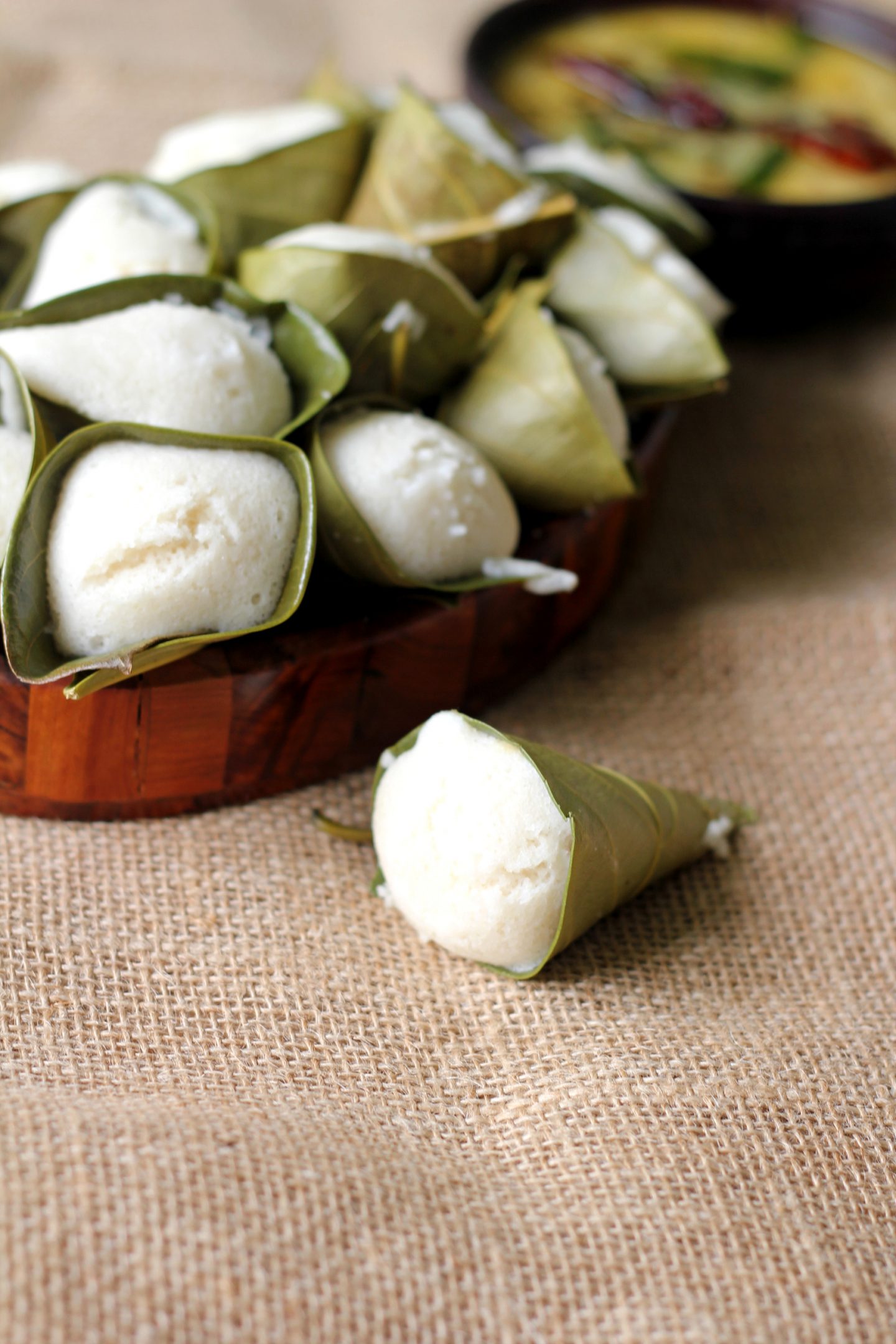 Itoo - Idli Steamed in Jackfruit Leaf Cones - Ruchik Randhap