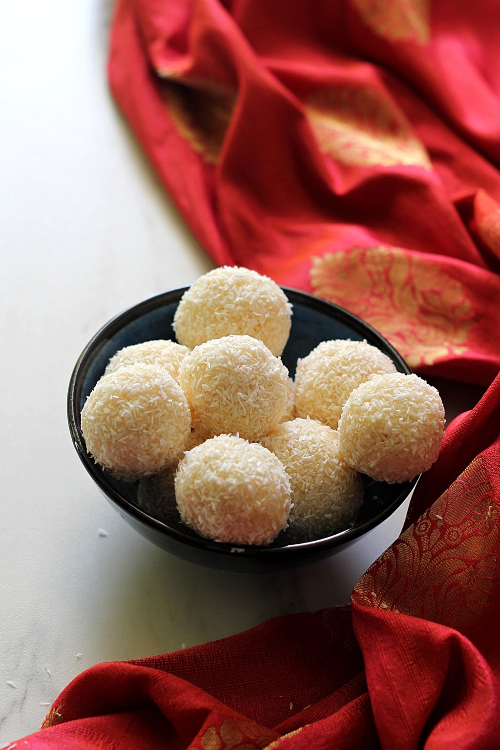 Coconut Laddoo with Condensed Milk + Video! - Ruchik Randhap