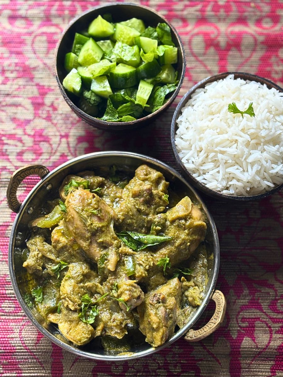 Hyderabadi Green Chilli Chicken - Ruchik Randhap